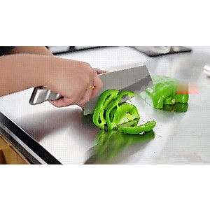 Kingsman Extra Large 304 Heavy Duty Stainless Steel Chopping Board, Cutting Board for Meat Vegetable Fruit Fish Cheese, Easy To Clean (27.5 Inch)