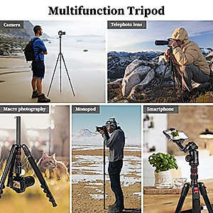 Tripod for Camera, Victiv 81 inch Professional Camera Tripod Monopod, Aluminium DSLR Tripod Heavy Duty for Travel with 360 Degree Ball Head and Phone Mount, Compatible with Canon Nikon Sony