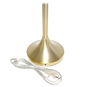 Simple Designs LT1076-GDD Tapered Fabric Drum Shade Table Lamp, Gold and Polka Dot