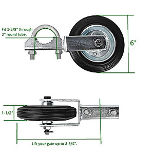 Mofeez Gate Wheel for Metal Swing Gate with 1-5/8" Thru 2" Gate Frames, Gate Support Wheel for Chain Link Fence, Prevent Gate from Dragging