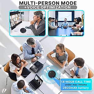 PyleUsa Conference Speaker Bluetooth Speakerphone - Multipurpose Conference & Streaming Speaker,Noise Canceling Swiss Immersive Crisp Voice Pickup for Office,Travel,Home, w/USB-C,Aux Cables - PSCN42