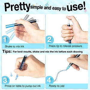 AKARUED Outline Shimmer Markers Set: Self Outline Metallic Marker Glitter Pens Set, 12 Colors Double Line Pens Fancy Markers for Kids Ages 8-12 Christmas, Birthday, Greeting Card Making