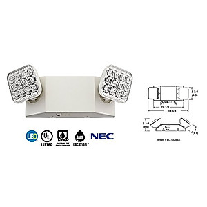 Lithonia Lighting EU2 LED 2-Light White LED Emergency Fixture with 90 Minute Back Up