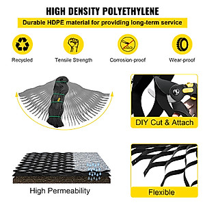 VEVOR Ground Grid 27 ft x 4 ft, 1885 lbs per Sq Ft Load Geo Grid, 2" Depth Permeable Stabilization System for DIY Patio, Walkway, Shed Base, Light Vehicle Driveway, Parking Lot, Grass, and Gravel