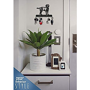 Leash Holder Wall Mount, Key Holder for Wall, Labrador Retriever Dog (8-Hook Rack) Decorative, Metal Hanger for Front Door, Kitchen, or Garage | Store House, Work, Car, Vehicle Keys | Vintage Decor