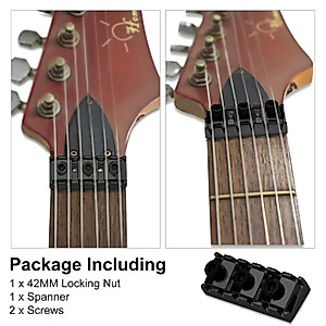 SAPHUE 42MM Guitar Tremolo Bridge Locking Nut 1-11/16"for Floyd Rose Style Electric Guitar Tremolo Bridge Lock System (Black)