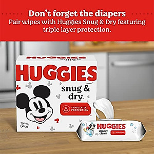 Baby Wipes, Unscented, Huggies Simply Clean Fragrance-Free Baby Diaper Wipes, 1 Flip-Top Pack (64 Wipes Total)