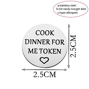 TGBJE Love Tokens Gift for Girlfriend Boyfriend Wife Husband Couples Pocket Hug Token Gift Soulmate Life Game Token (Cook Dinner Token)