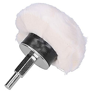 White Cloth Polishing Wheel, Mushroom Type Polishing Buffing Wheel with Handle Cotton Polished Grinding Tools for Drill Buffer Attachment(75mm)