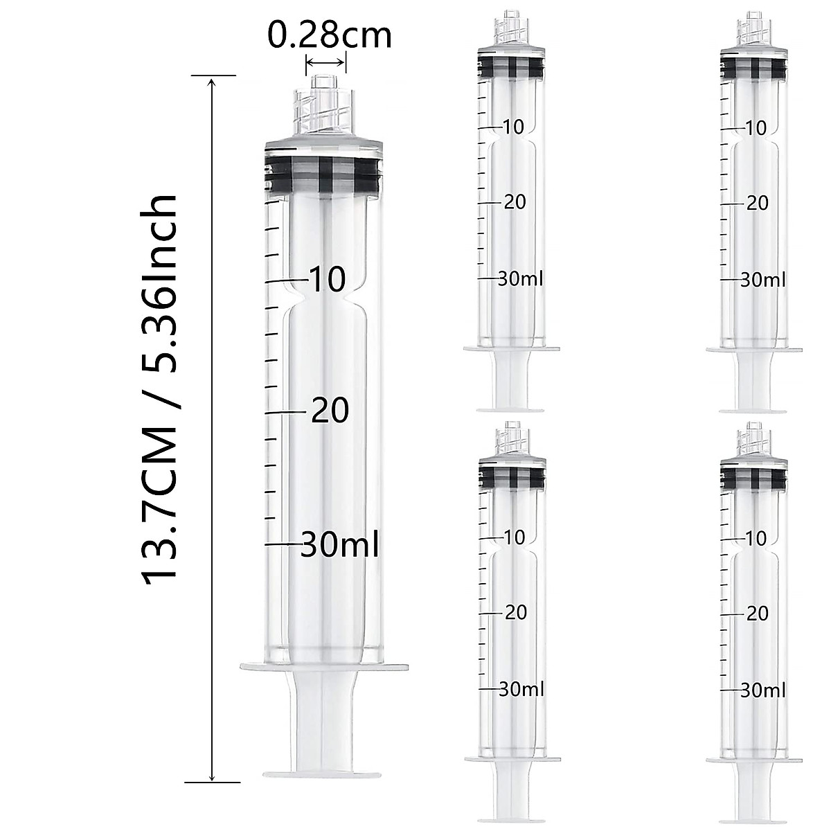 30ml Syringe with Blunt Needle Tip 1.5 Inches, for Essential Oil filling, Measuring and Dispensing, Set of 5