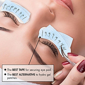 Embagol Lash Tape for Eyelash Extensions Blue Eyelash Tape for Extensions Sensitive Silicone Gel Easy Tear Breathable Medical Microporous Eyelash Extension Tape (0.98in 3.9yd, 1 Roll)