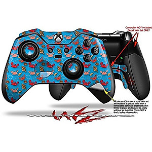 Crabs and Shells Blue Medium - WraptorSkinz Decal Style Vinyl Skin Wrap compatible with XBOX One ELITE Wireless Controller (CONTROLLER NOT INCLUDED)