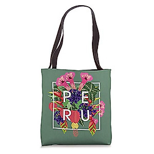 Flowers of Peru Word Art - Peruvian Pride Tote Bag