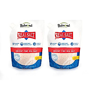 Redmond Real Salt - Ancient Fine Sea Salt, Unrefined Mineral Salt, 26 Ounce Pouch (2 Pack)