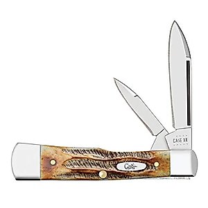 Case WR XX Pocket Knife 6.5 BoneStag Gunstock Item #65322 - (6.52130 SS) - Length Closed: 3 3/4 Inches