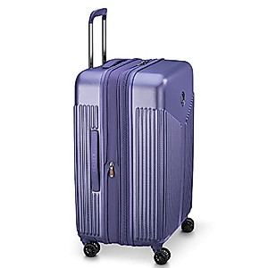 DELSEY PARIS Comete 3.0 Hardside Expandable Luggage with Spinner Wheels, Lavender, Checked-Large, 28 Inch