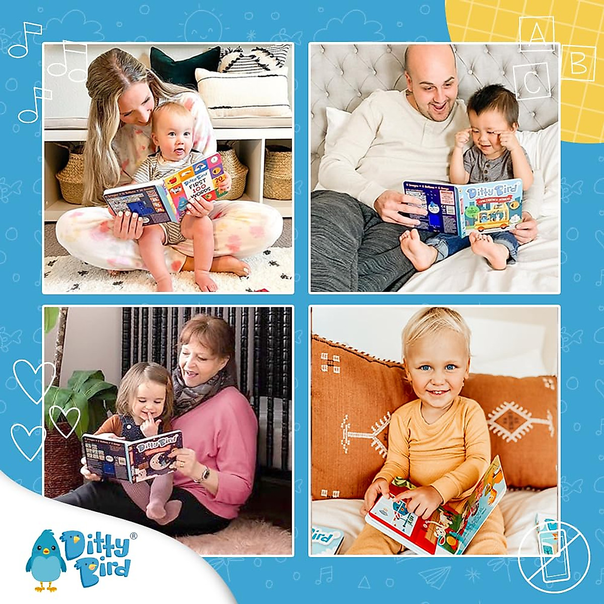 Ditty Bird Musical Books for Toddlers | Fun Classical Music & Nursery Rhyme Book | Mozart Musical Book | Children's Interactive Toddler Books for 1 Year Old to 3 Year Olds | Sturdy Baby Sound Books