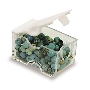 Elizabeth Ward Bead Storage Solutions Clear Plastic Storage Containers (8pc) – Small – Organize Beads, Jewelry Making and Craft Supplies, Earrings and More – Securely Snaps Shut, 1-1/6” x 2” x 1-1/8”