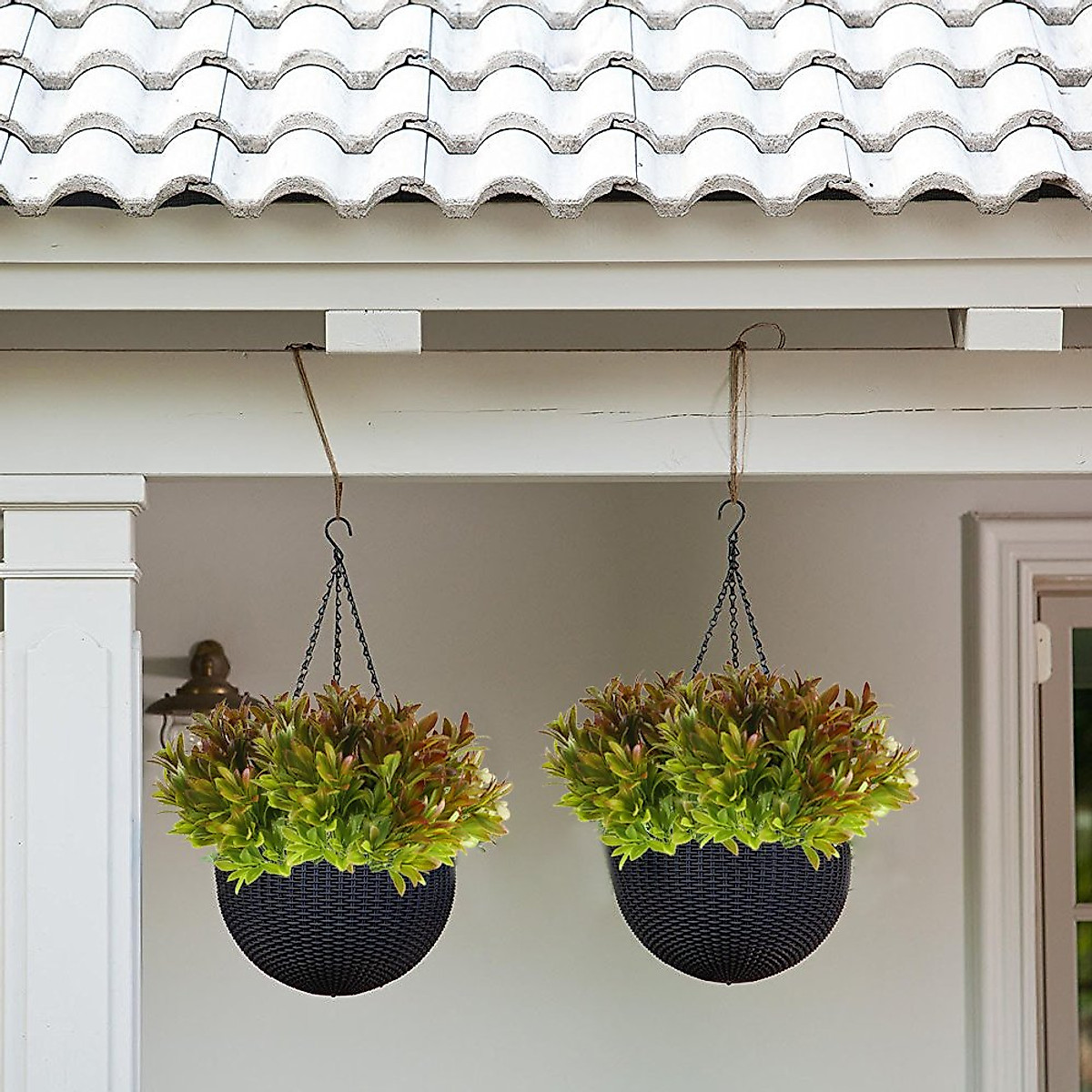 Nahuaa 4PCS Artificial Flowers for Outdoors Fake Spring Flowers Faux Plastic Shrubs Indoor Outside Table Centerpieces Arrangements Home Kitchen Office Windowsill Summer Fall Decorations