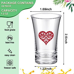 Chuangdi 24 Pcs Casino Party Favors 1.2 Ounce Acrylic Shots Glass for Adults Poker Game Night Party Decoration Funny Shot Glasses for Vegas Theme Party Decoration Casino Birthday Party Decoration