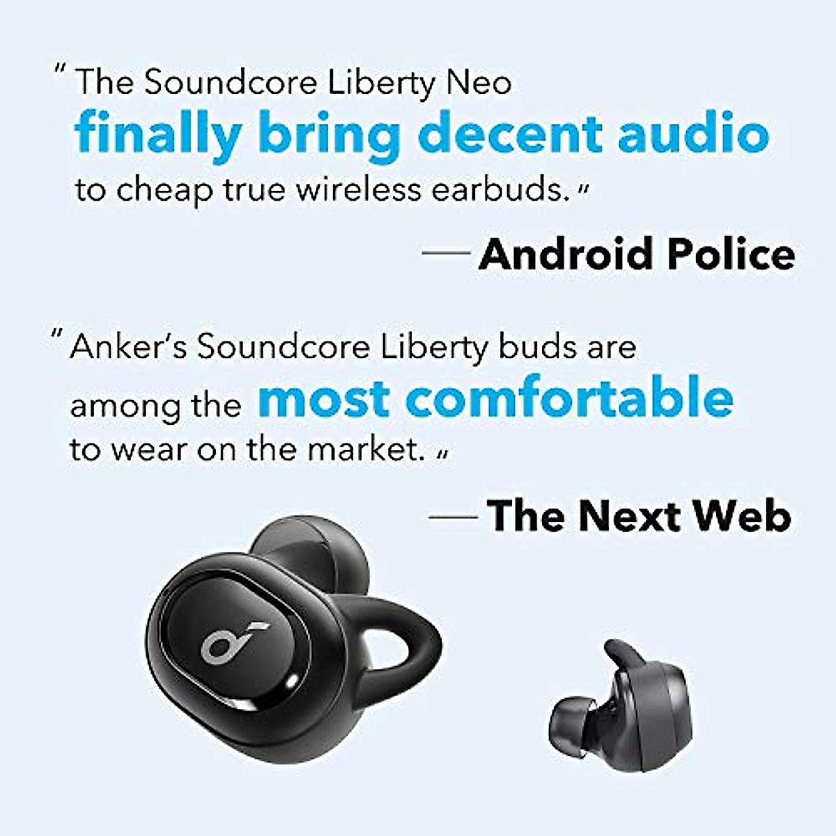Soundcore Upgraded, Anker Liberty Neo True Wireless Earbuds, Pumping Bass, IPX7 Waterproof, Secure Fit, Bluetooth 5 Headphones, Stereo Calls, Noise Isolation, One Step Pairing, Sports, Work Out