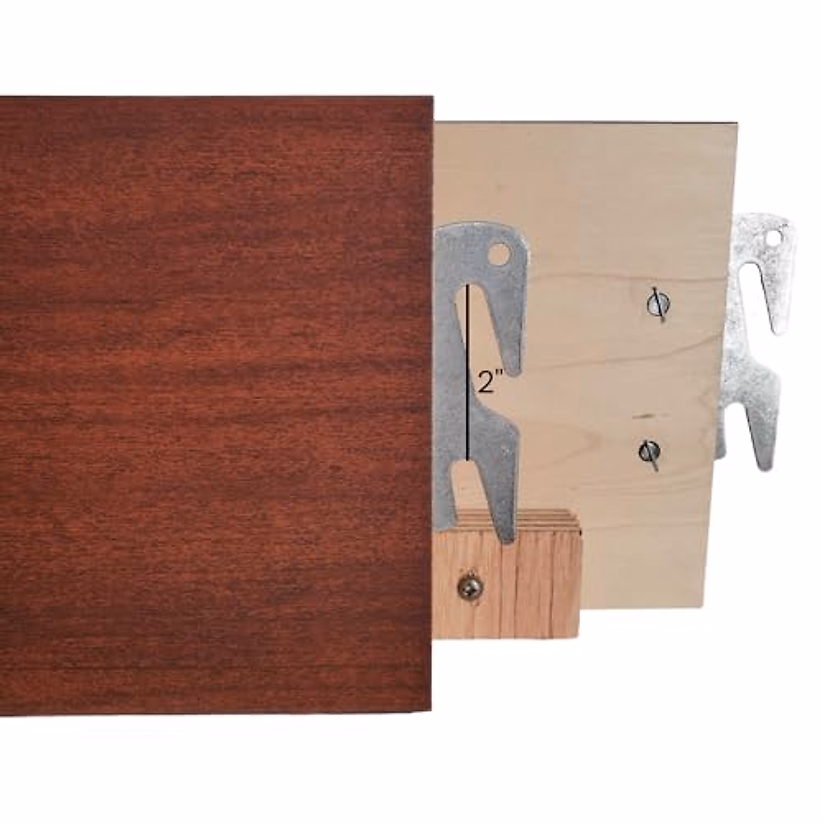 bedCLAW 76" x 6" Twin/Full Medium Finish Replacement Wood Bed Frame Side Rails