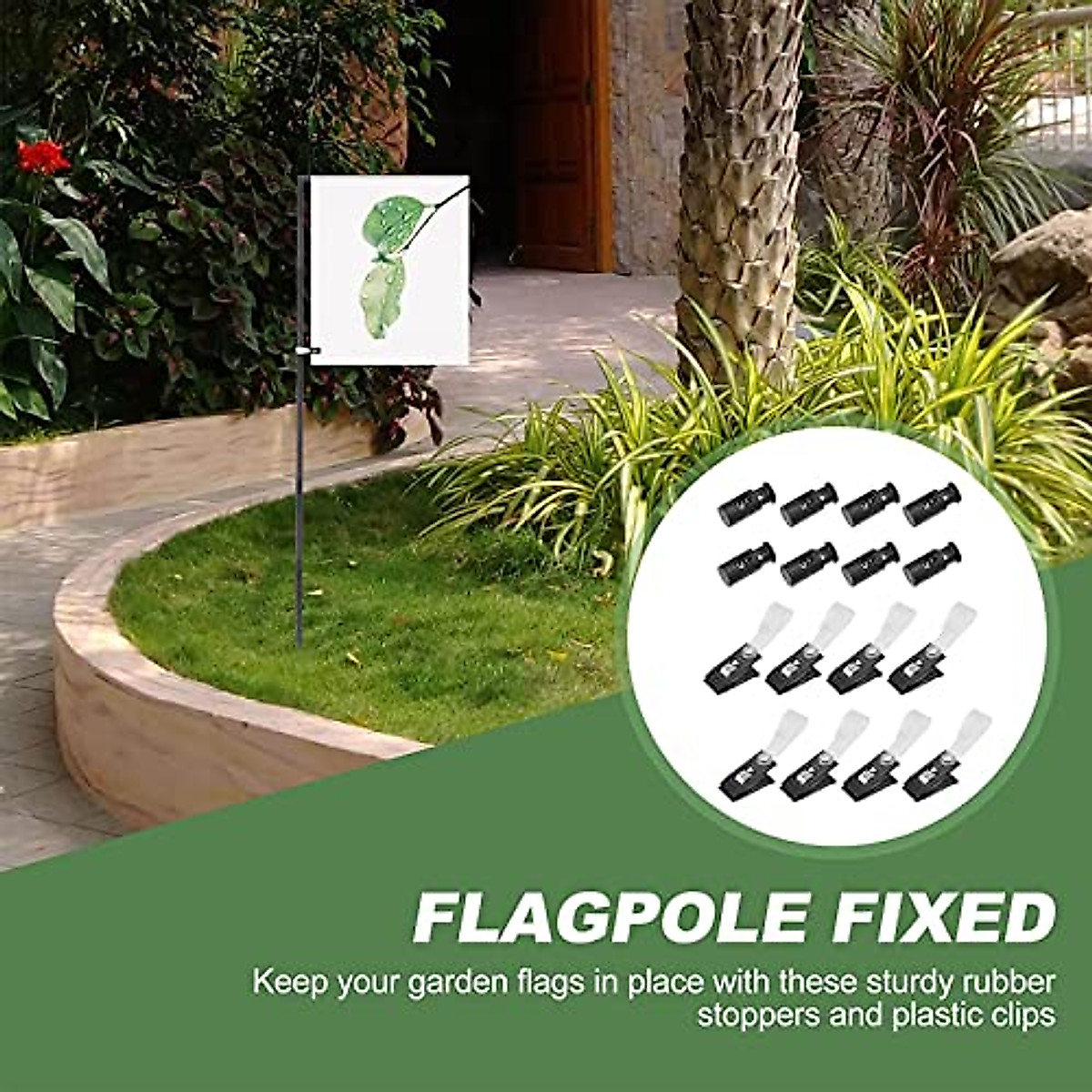 SHARE&CARE Garden Flag Stand Clip and Stopper Decorative of different holidays for Garden and Home Decoration (Clip and Stopper)