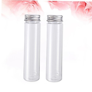 FUNOMOCYA 2pcs Clear Container Test Tubes with Lids Plastic Terrarium Containers with Lids Cosmetic Containers Travel Lotion Bottle