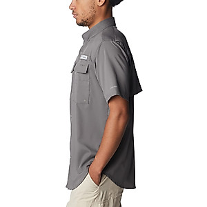 Columbia Men's Standard Blood and Guts IV Woven Short Sleeve, City Grey, XX-Large