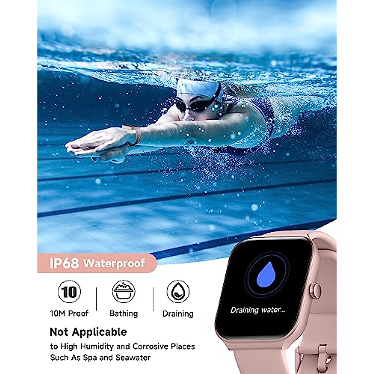 TOOBUR Smart Watch for Women Alexa Built-in, 1.95" Fitness Tracker with Answer/Make Calls, IP68 Waterproof/Heart Rate/Blood Oxygen/Sleep Tracker/100 Sport Modes, Fitness Watch Compatible Android iOS