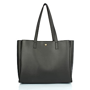 Mammon women's Extra Large 3 Compartment Tote Hand Bag (3C-Tote), Black