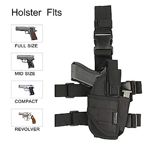 Nehostertfy Drop Leg Holster for Pistol- Right Handed Tactical Thigh Airsoft Pistol Holster Adjustable Gun Holster Upgrade