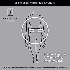 PGA TOUR Women's Regular Pull-on Golf Pant with Tummy Control (Size X-Small-Xx-Large), Black Iris, Medium