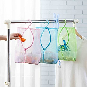Wall Hanging Clothes Laundry Bag Mesh Organizer Sundries Toy Pouch