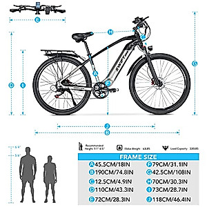 Electric Bike for Adults, 48V 17AH Removable LG Cells Battery Snow Ebike, 29" 750W Brushless Motor 32MPH Mountain Bicycles,Shimano 7-Speed with Hydraulic Disc Brakes Beach Ebike UL Certified