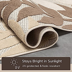 Well Woven Mariah Ivory Oriental Medallion Indoor/Outdoor High-Low Pile Area Rug 5'3" x 7'3"