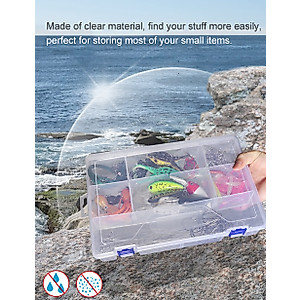 Beoccudo Tackle Box Beads Organizer Tackle Boxes with Dividers Plastic Storage Large 10 Grids Box Jewelry Compartment Container