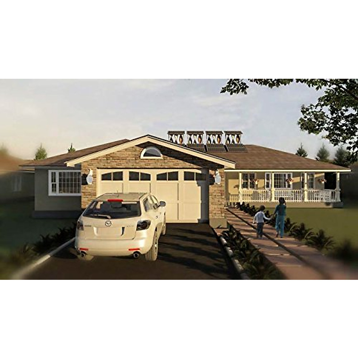 My SolarMill A 1 KW Wind & Solar Hybrid | Home or Commercial Renewable Power System Kit (red white and blue)