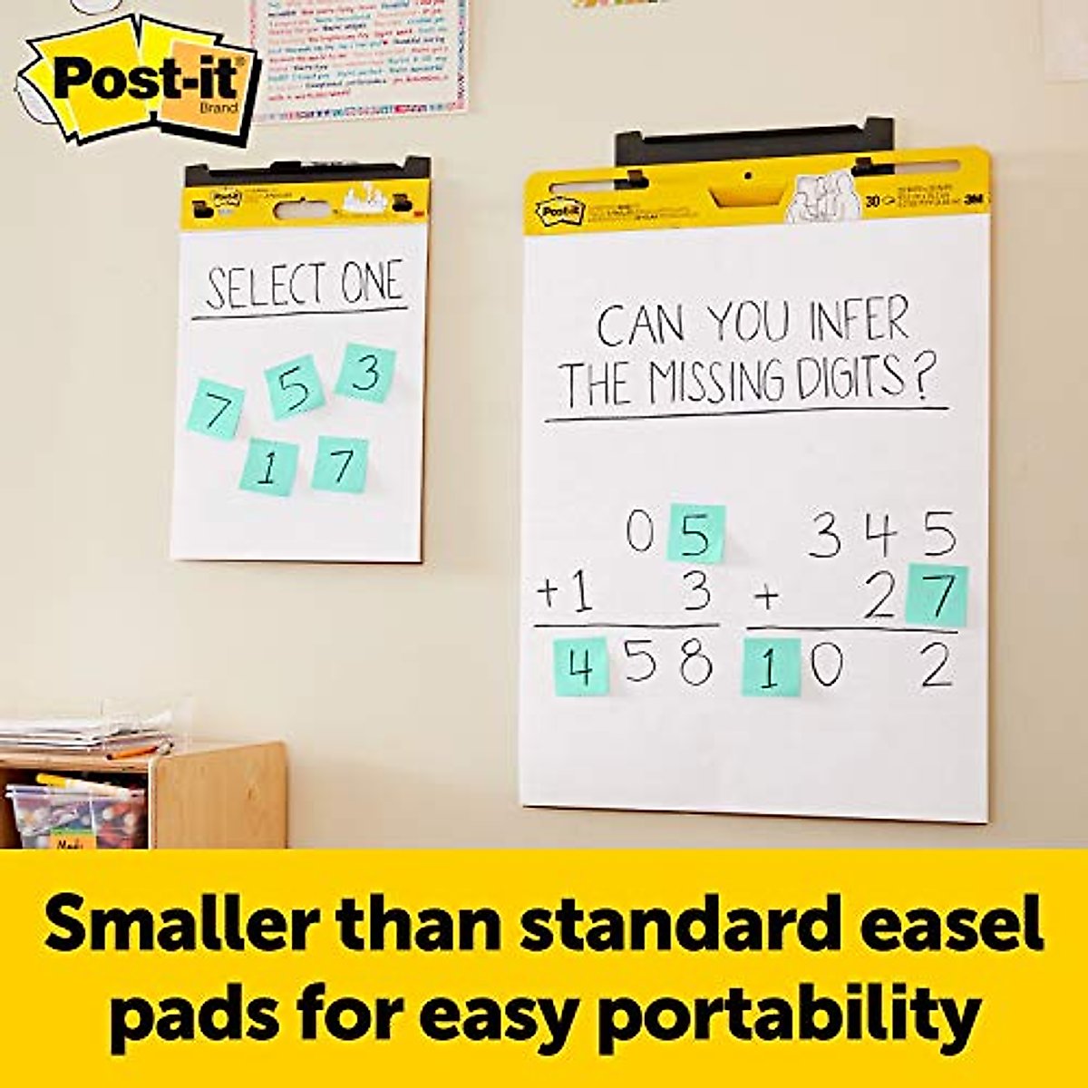 Post-it Self-Stick Mini Easel Pad, 15 in x 18 in, 20 Sheets/Pad, 3 Pads, Great for Virtual Teachers and Students (577-3PK)
