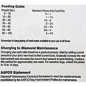 Diamond Premium Adult Dry Dog Food Maintenance Formula is a Complete and Balanced Diet Protein, Probiotics, and Healthy Fats That Provide High Nutritional Value in Adult Dogs 20lb