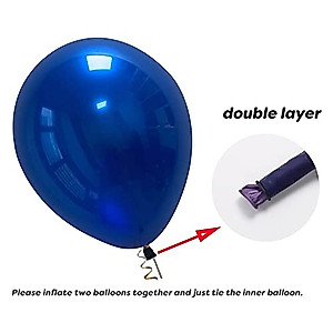50 PCS Chrome Royal Blue Balloons 10 Inch Double-Layered Chrome Metallic Latex Balloons for Parties Decoration Wedding Supplies Graduation Decor Baby Shower Decorations (Chrome Royal Blue)