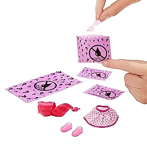 Barbie Color Reveal Chelsea Doll with 6 Surprises: 4 Mystery Bags Contain Hair Piece, Skirt, Shoes & Accs.; Water Reveals Doll’s Look & Color Change on Bodice; Color-Block Series [Styles May Vary]