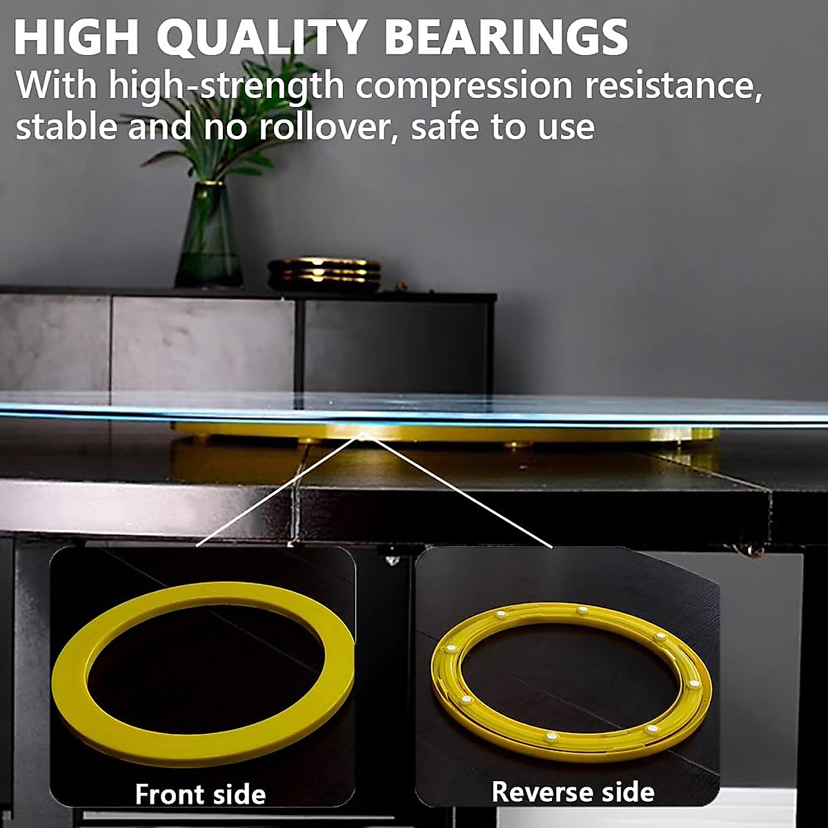 MegLob Marble Pattern Lazy Susan Turnable, Tempered Glass Lazy Susan Turnable for Dining Table, Hotel Serving Rotating Tray, 8Mm Thickness, Easy to Share Food,⌀78cm/30.7"