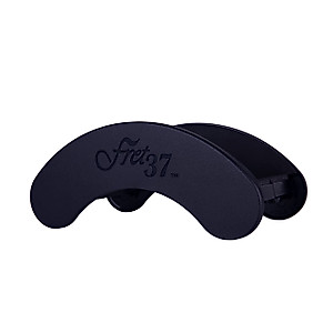 Fret37 Attachable Guitar Stand, Floor, Adjustable Fit, Portable, Classical, Steel String, and Bass Acoustic Guitars, Guitar Accessories, Music Stand, Black