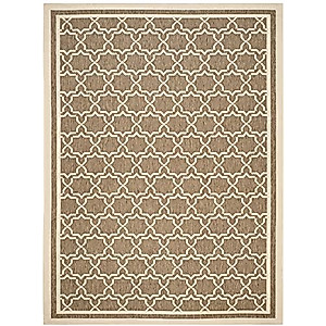 SAFAVIEH Courtyard Collection 8' x 11' Brown/Bone CY6916 Indoor/ Outdoor Patio Backyard Mudroom Area-Rug