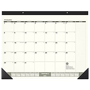 AT-A-GLANCE 2023 RY Recycled Monthly Desk Pad, Large, 22" x 17"