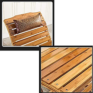 Lounge Chair, Zero Chair,Lounge Chairs, Recliner Outdoor Chair Bamboo Rocking Chair with Footrest, Armrest and Soft Cushion, Lounge Chair Used in Gardens, Swimming Pools Lawns (Color : Red, Size : W