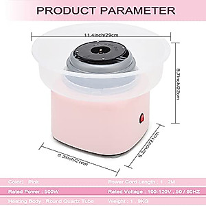 Reespring Cotton Candy Machine - Cotton Candy Maker With Splash Prevention Bowl For Home Use – Comes with Sugar Scoop and 20 Candy Sticks - Pink