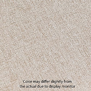 GIA Home Furniture Series Bar Height Adjustable and Swivel Metal Stool with Beige Linen Upholstered Seat, Black, Set of 2