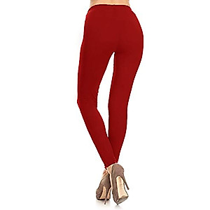 Leggings Depot Womens High Waist Legging - Pants with Buttery Soft 1 Inch Waistband, Tango Red (One Size Plus)